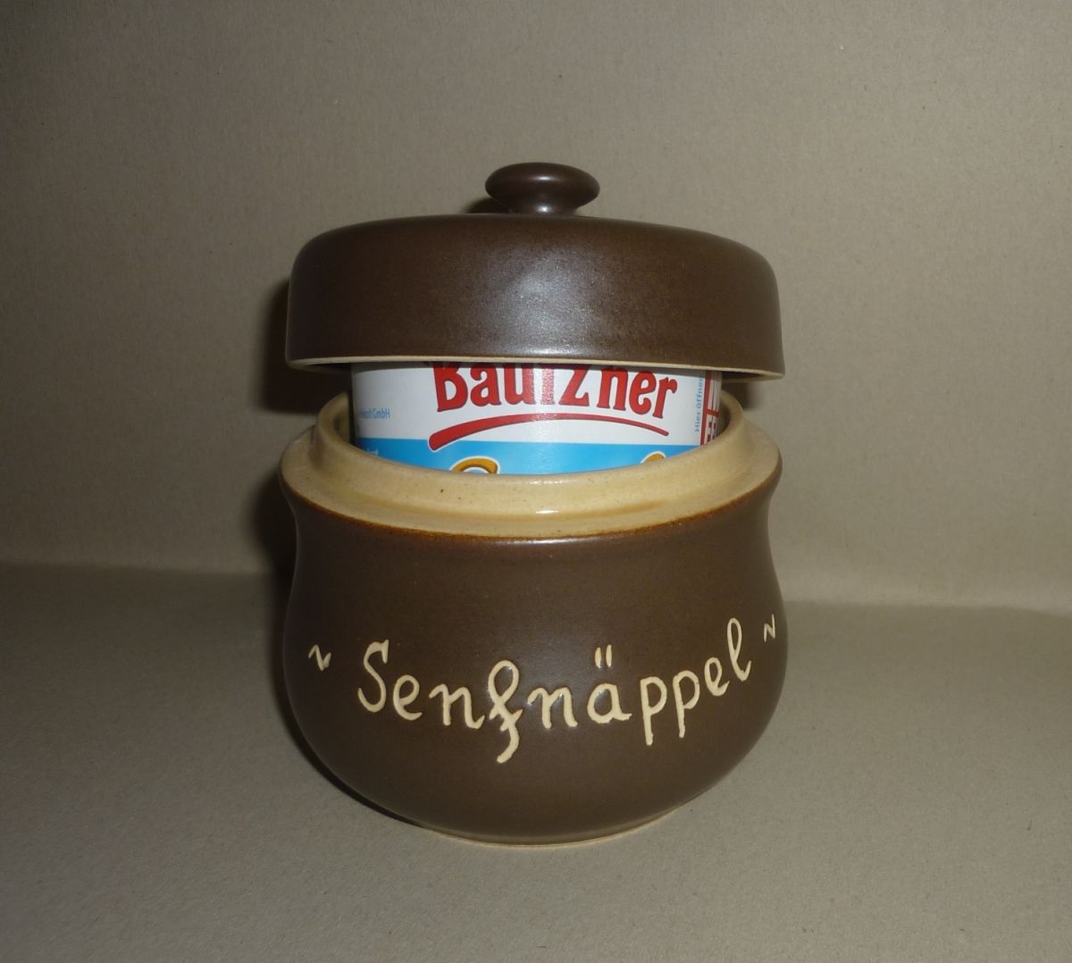 keramik, senftöpfe, bautzner, dosen, becher, senftopf, pott, holzlöffel ...